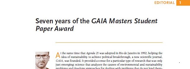 GAiA Master Student Paper Award: recognizing young scholars’ work